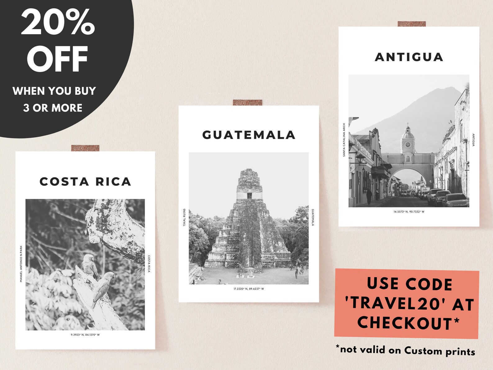Guatemala Print Tikal Ruins Poster Temple Wall Art Central | Etsy