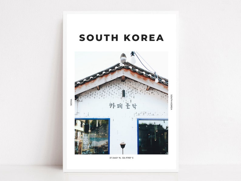 South Korea Print Seoul Poster Korean Wall Art Asia - Etsy