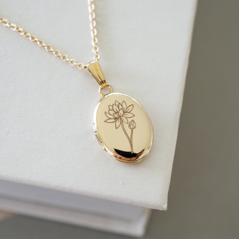 Lotus Necklace Locket - Etsy