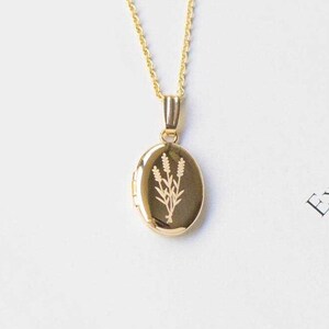 Lavender Oval Locket, Necklace, 14K Solid Gold, Gold Filled Locket ...