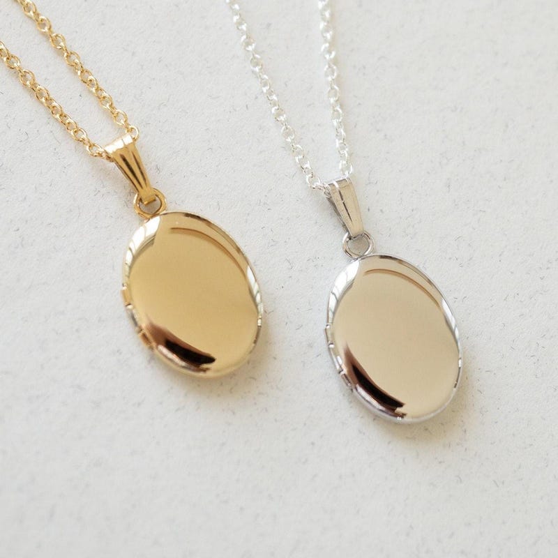 Silver Oval Locket - Etsy