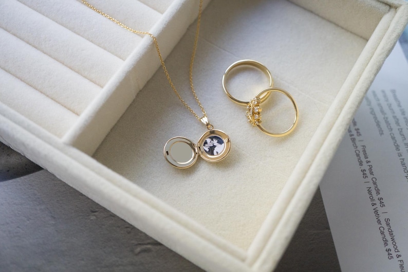 Round Circle Mini Locket Gold Filled Silver Minimalist - Etsy