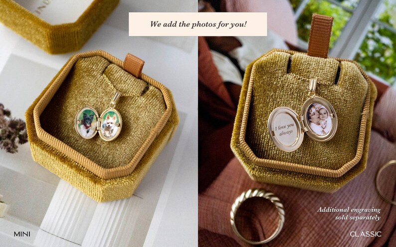 Water Lily Flower Oval Locket Necklace, 14K Gold, Silver Personalized ...