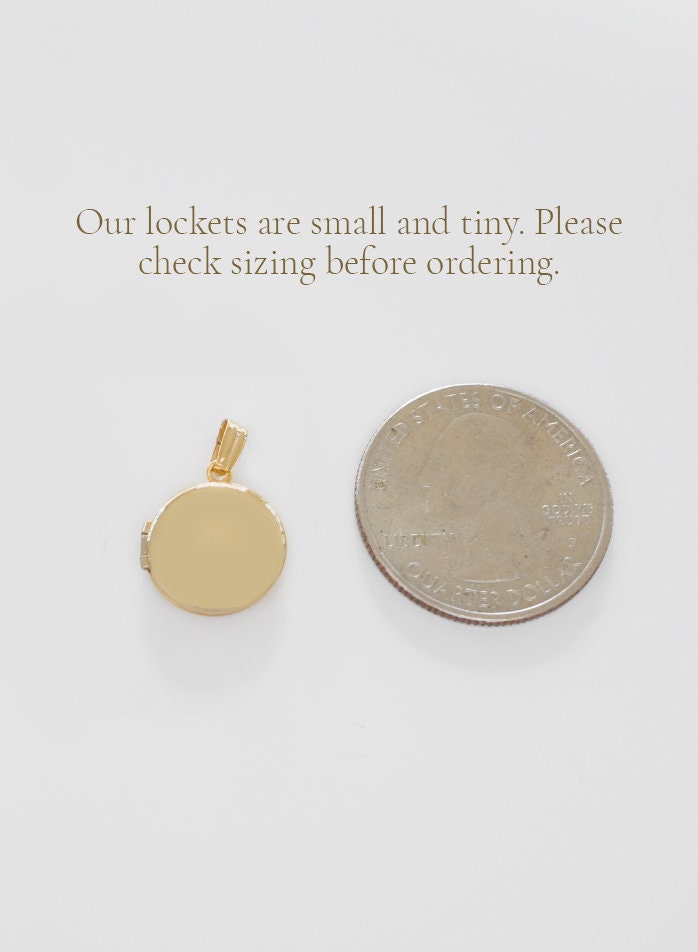 Round Circle Mini Locket Gold Filled Silver Minimalist - Etsy