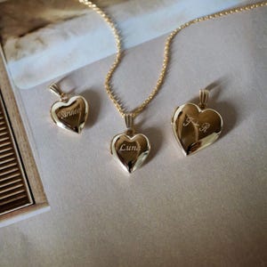 Name Personalized Heart Locket, Minimalist Personalized Gifts, Engraved ...