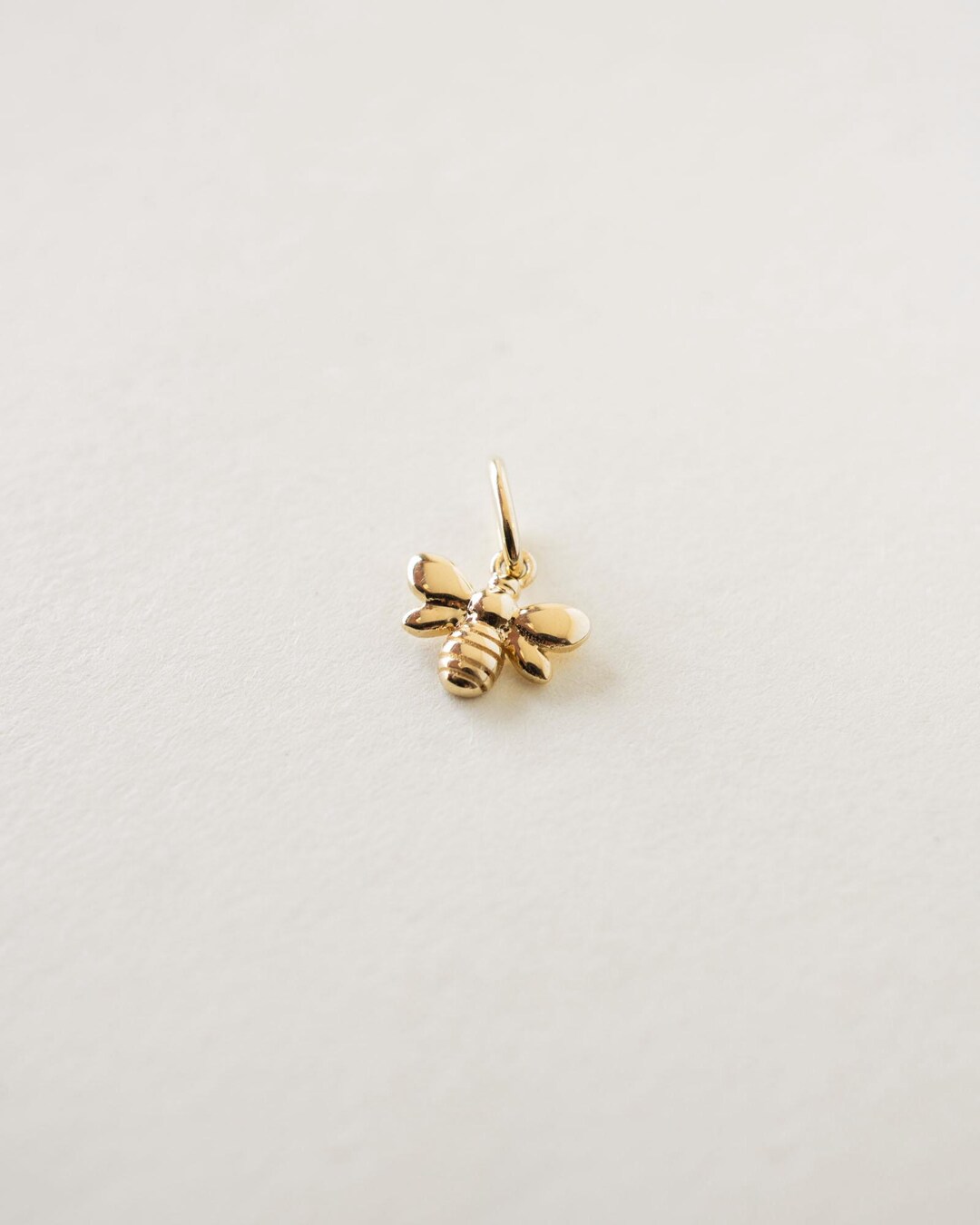 14K Solid Gold Tiny Bee Charm, Honeybee, Bumble Bee Solid Gold Charms ...