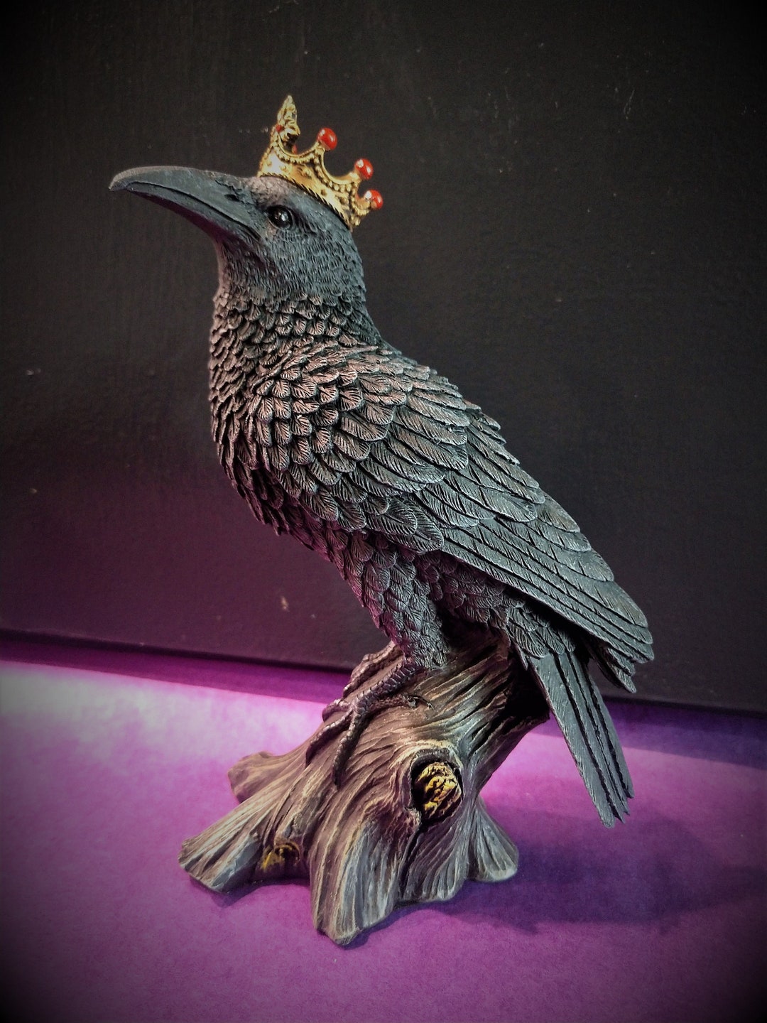 Crowned Crow Statue - Etsy