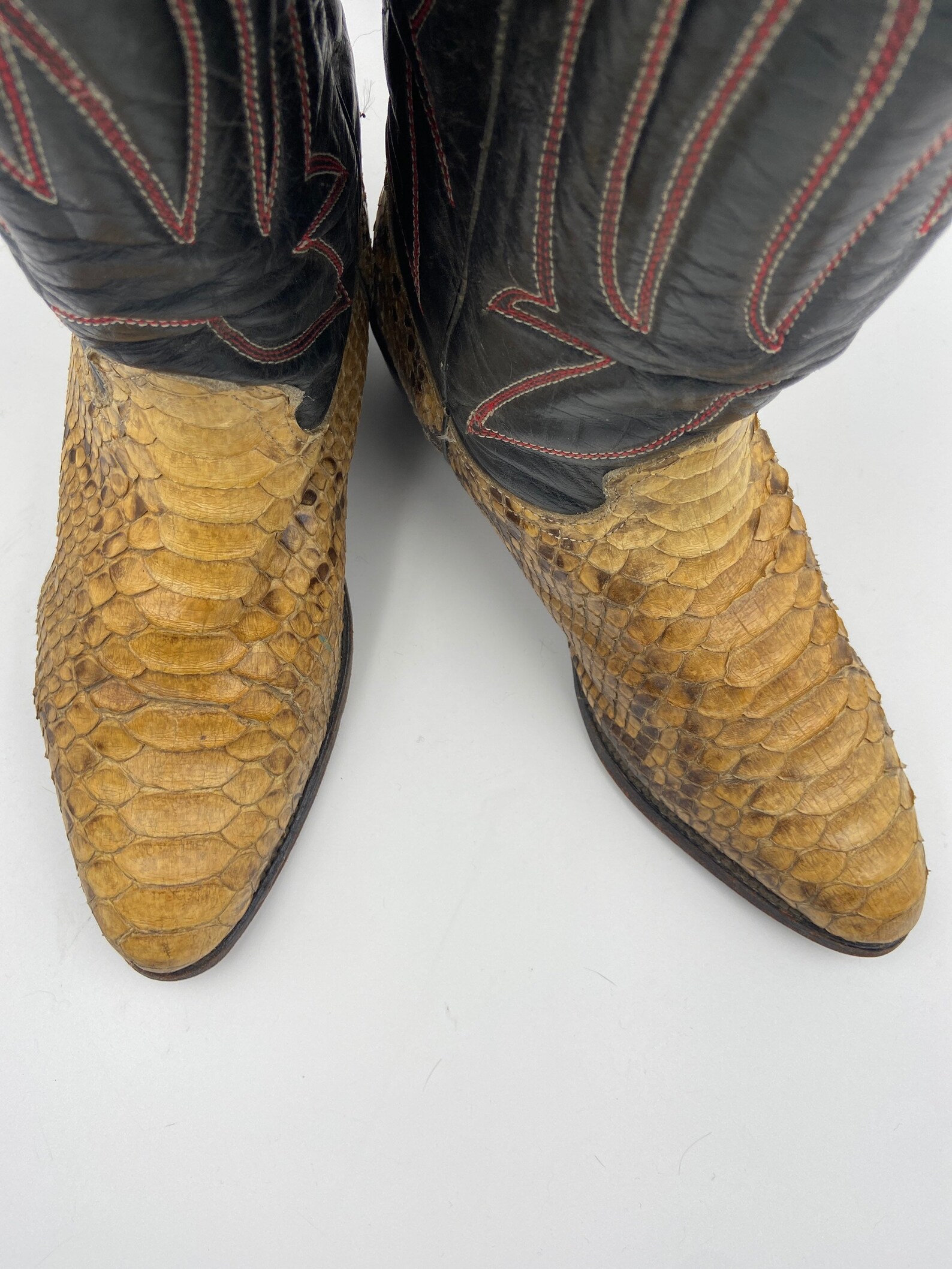 Beige and Black Men's Boots From Real Python Leather Vintage ...