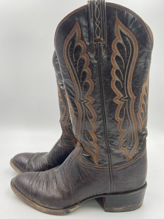 Brown men's boots, real leather modern boots, size 8D. - Gem