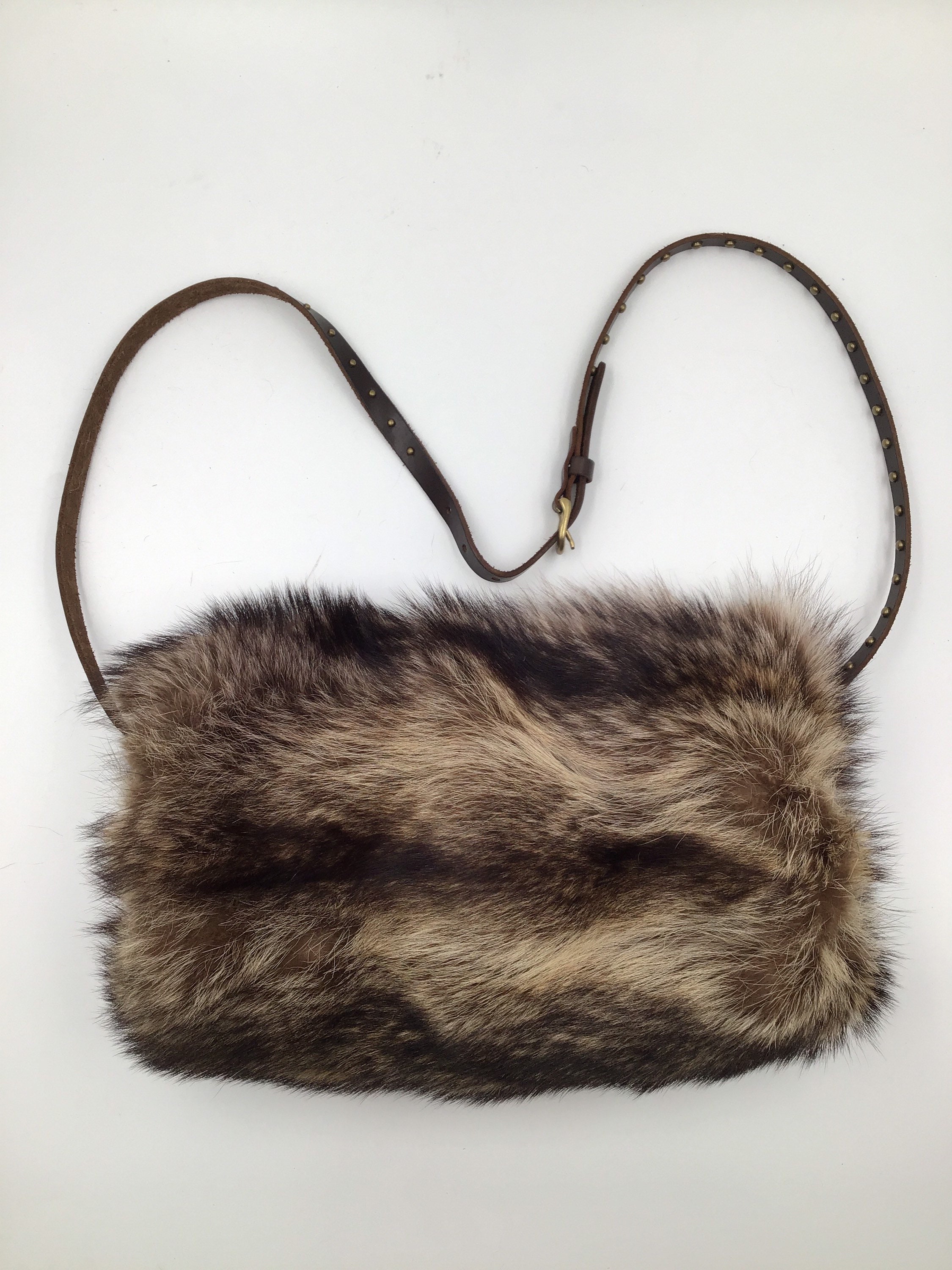 Brown Women's Muff From Raccoon Fur Festive Look Fluffy Warm Muff ...