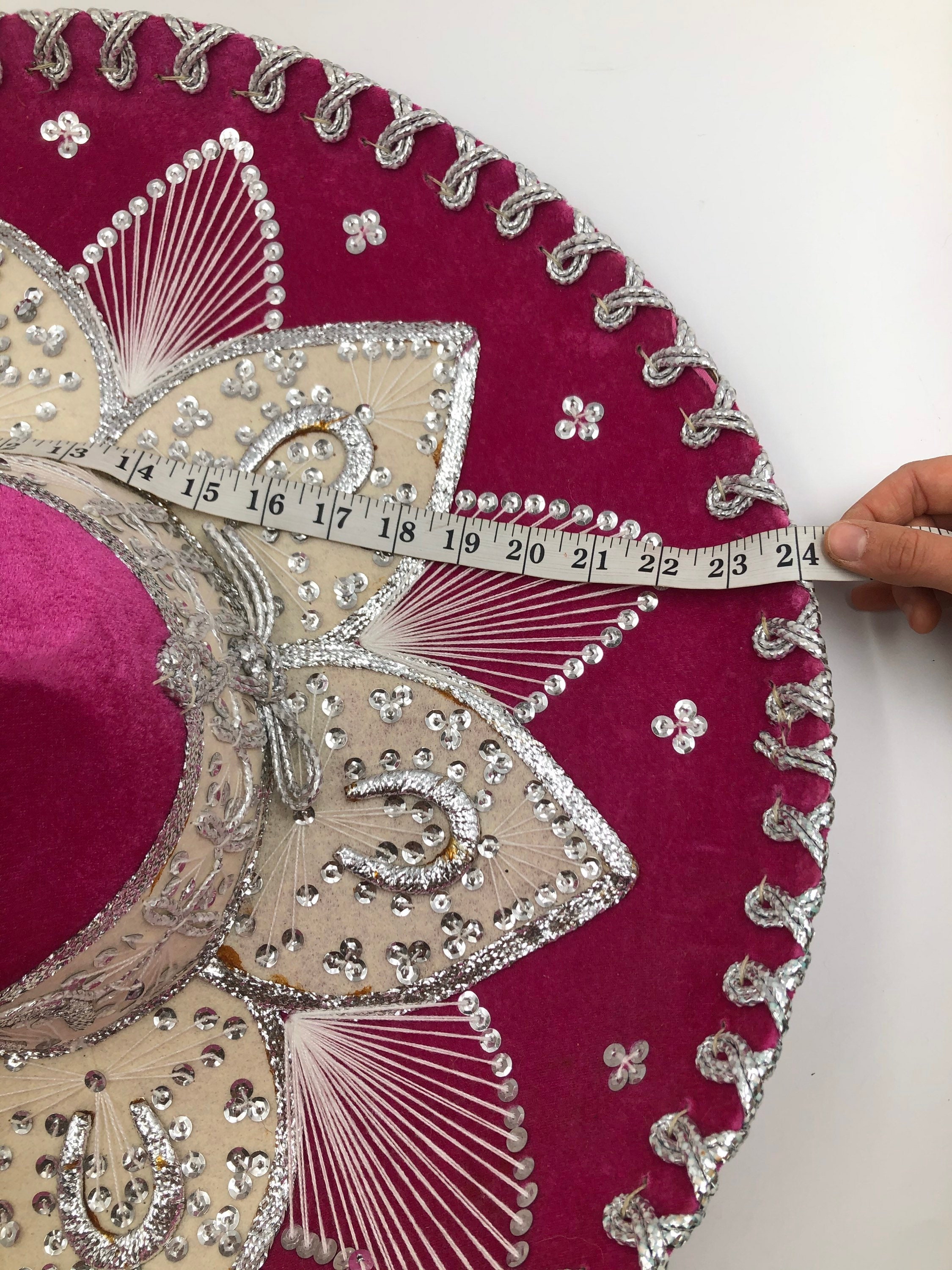 Bright Pink Hat From Real Velvet Sombrero Hat Classical Mexican Hat ...