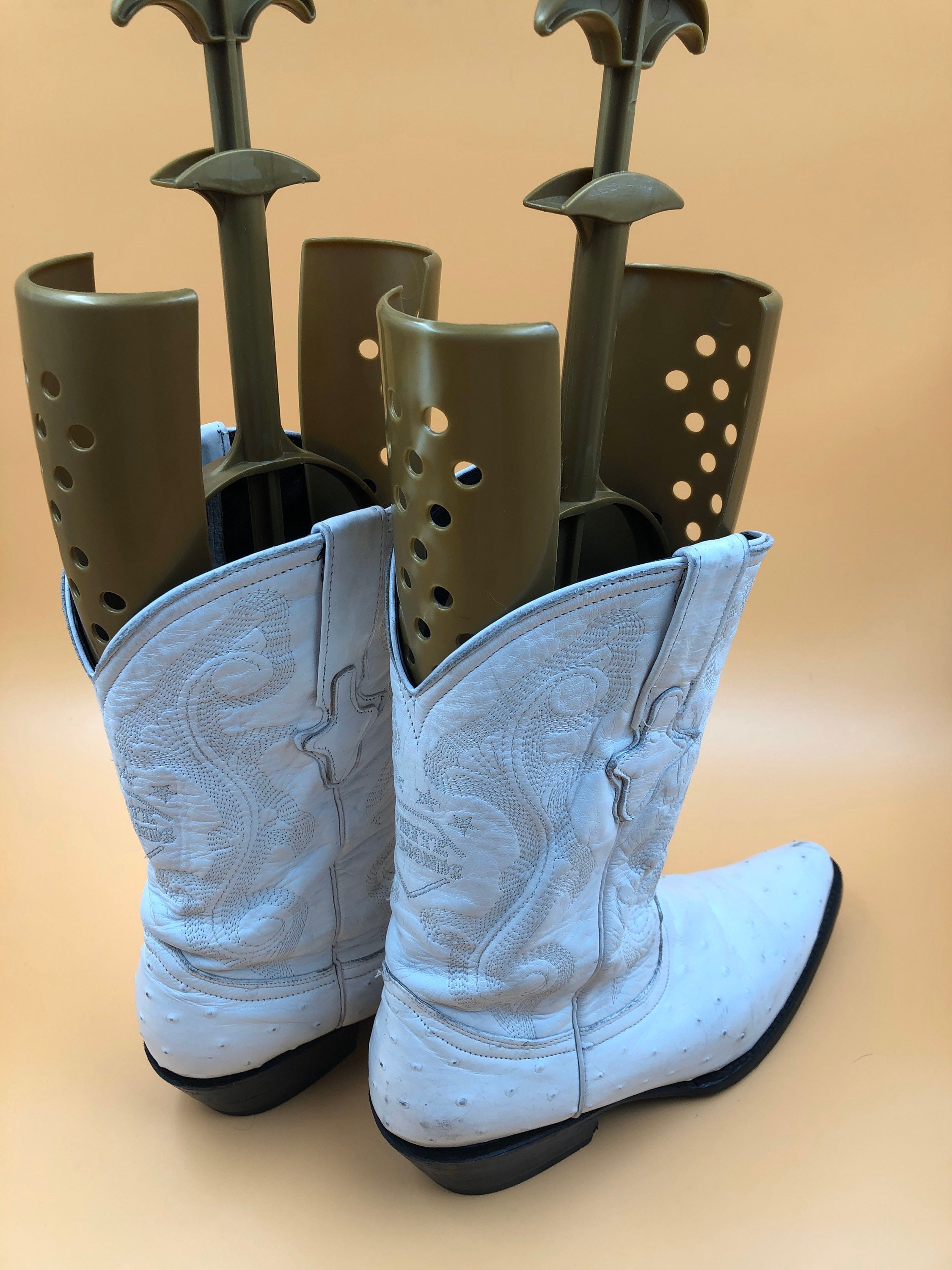 White Men's Boots From Real Leather Vintage Embroidered With Unique ...
