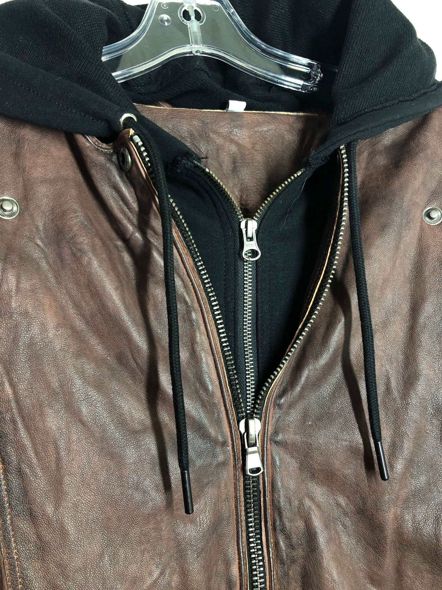 Brown Men's Jacket From Real Leather Hooded Jacket Streetstyle Jacket ...