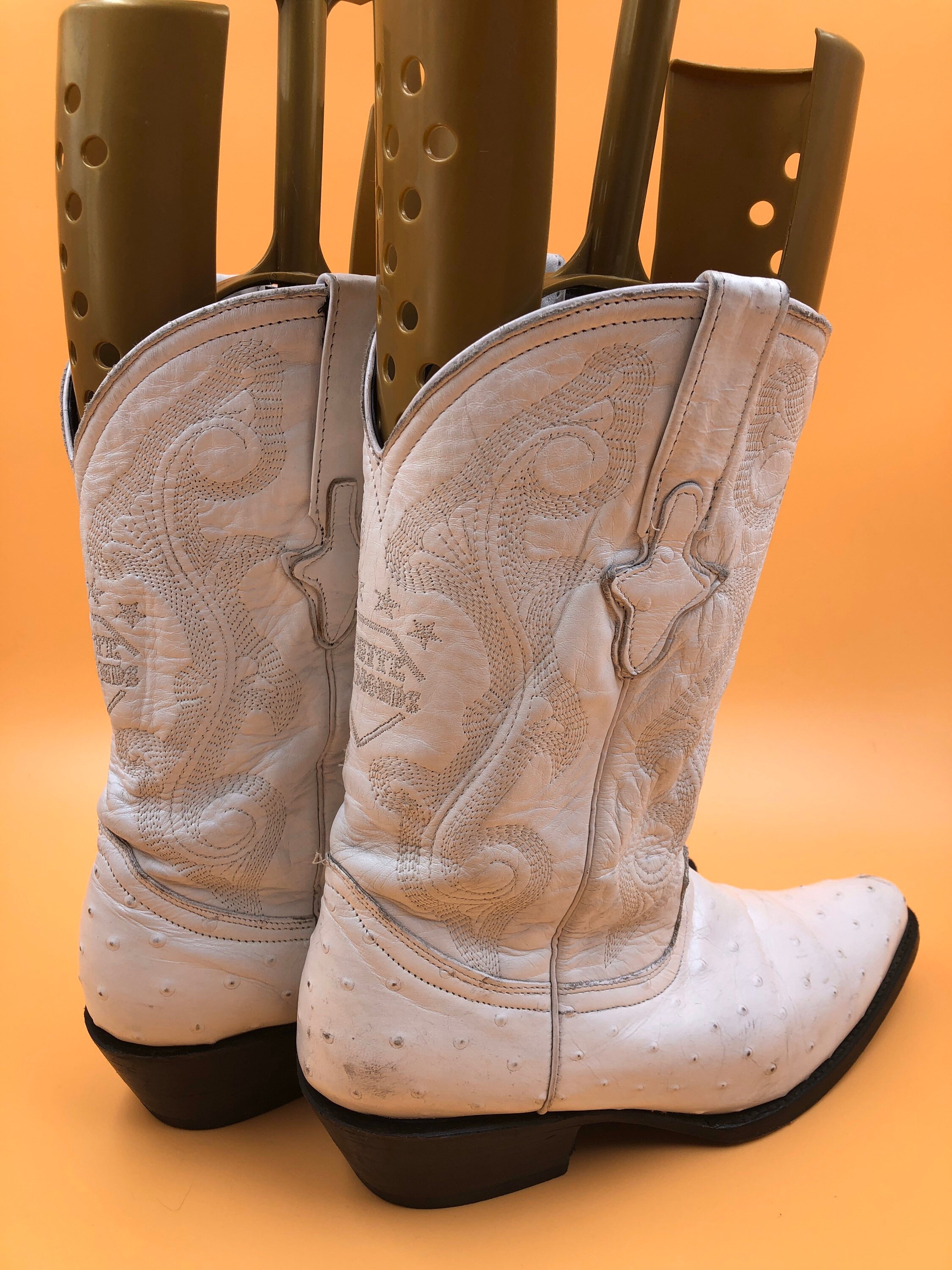 White Men's Boots From Real Leather Vintage Embroidered With Unique ...