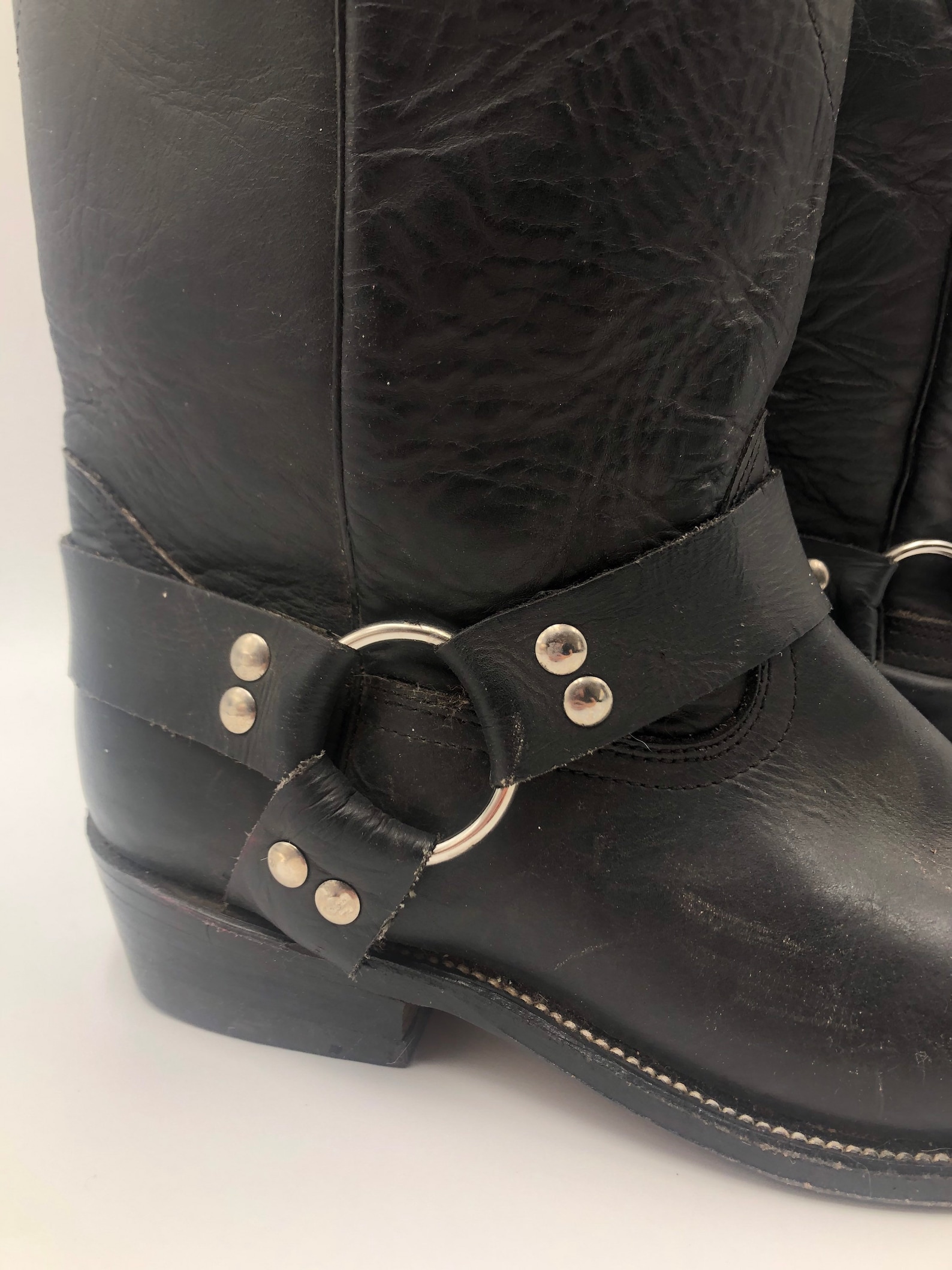 Botas negras botas de hombre botas vintage de cuero real botas | Etsy