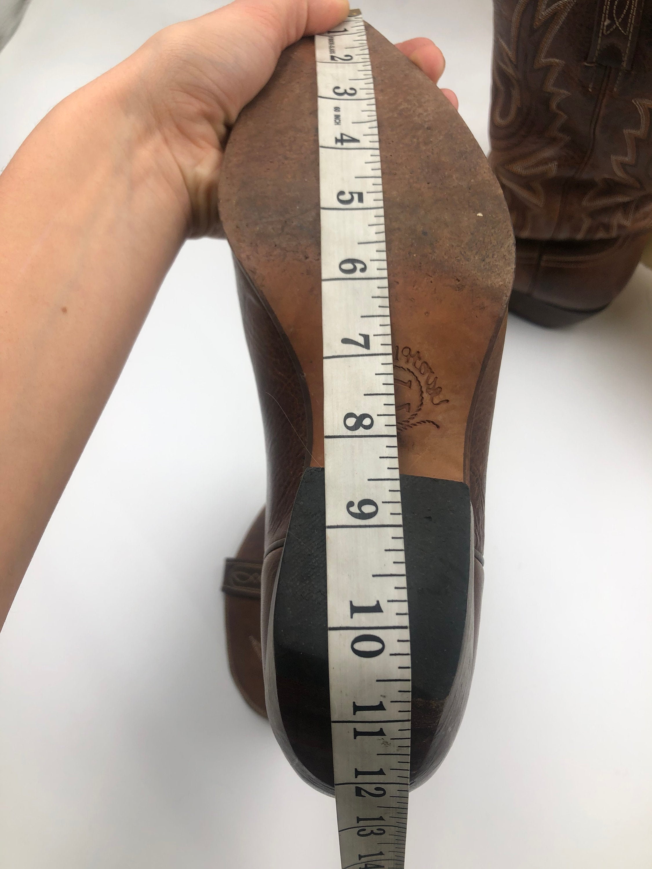 Brown Men's Boots From Real Leather Vintage Boots Embroidered With ...