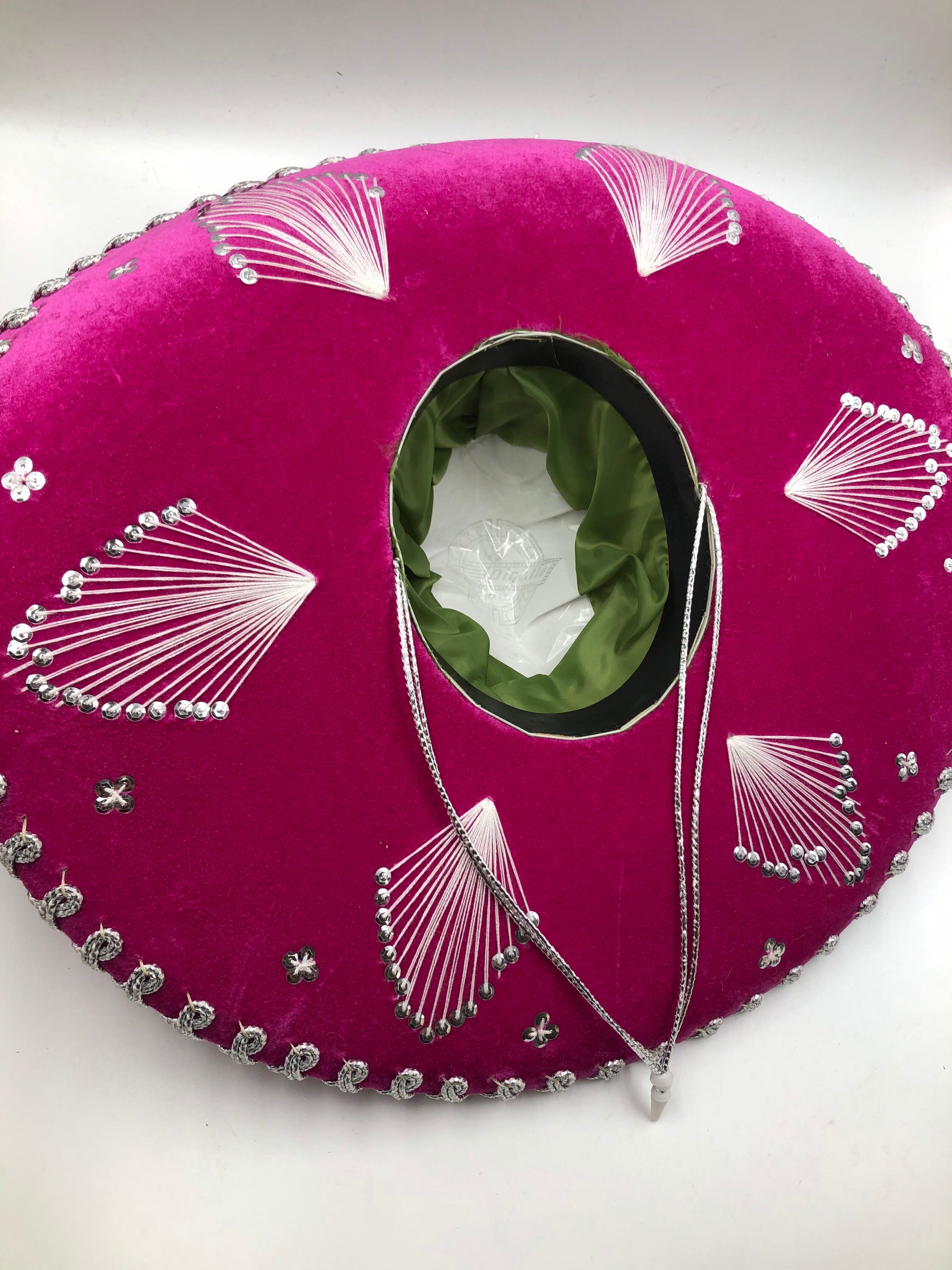 Bright Pink Hat From Real Velvet Sombrero Hat Classical Mexican Hat ...