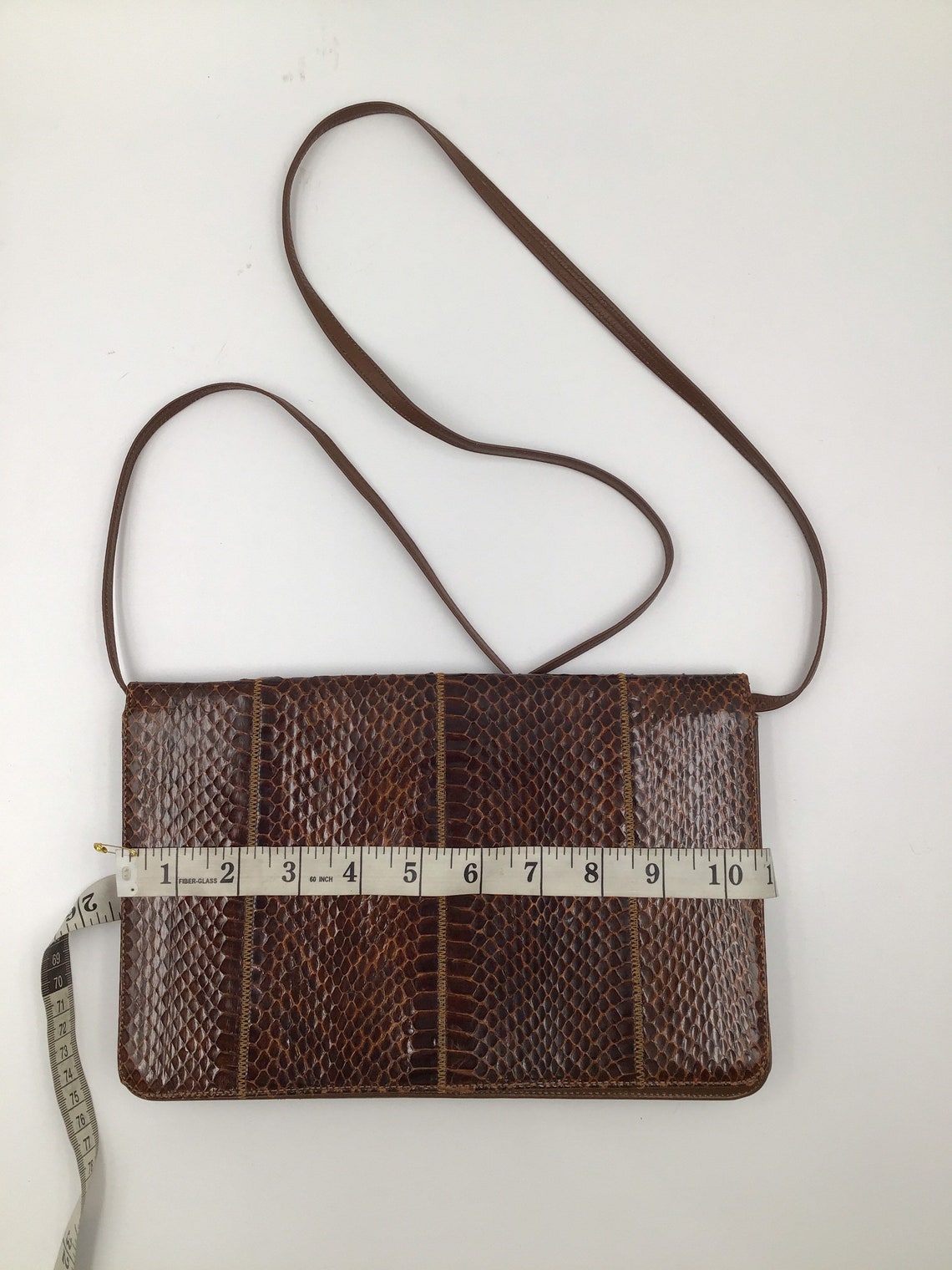 Brown Leather Bag From Real Snake Leather Shoulder Handbag - Etsy