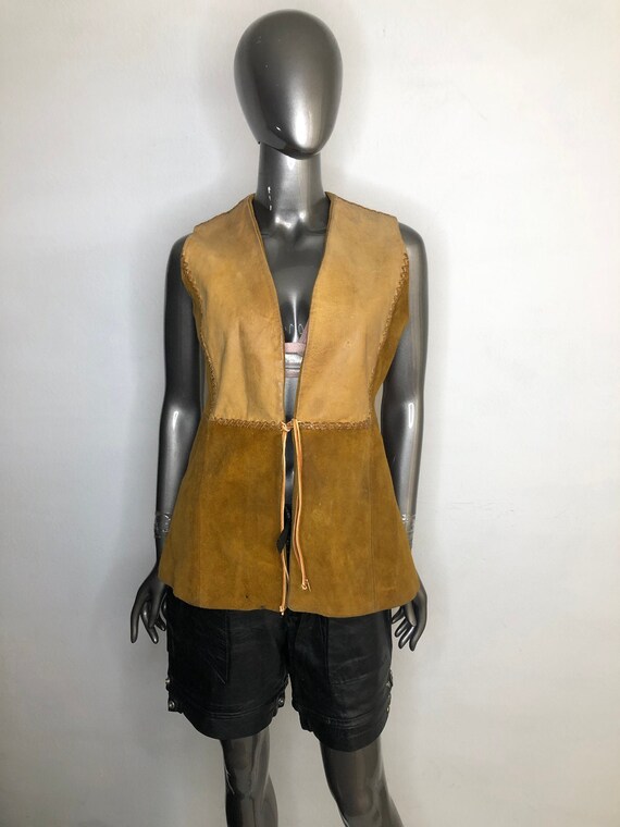 Orange Women's vest real suede western vest cowgirl vest | Etsy