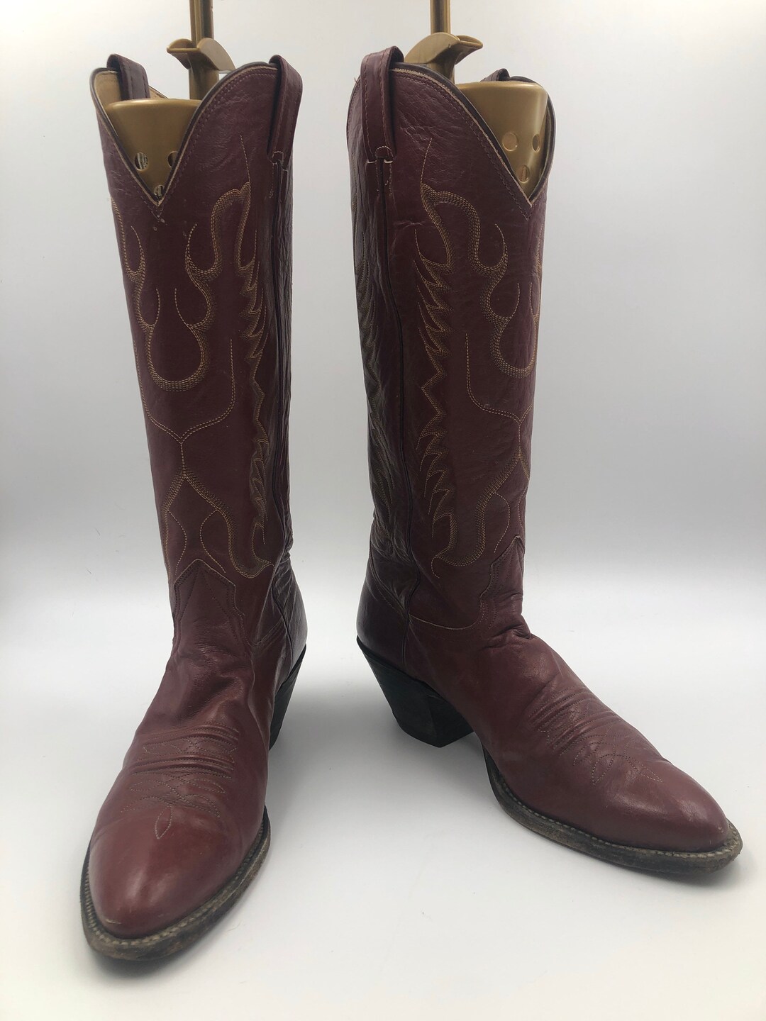 Red Men's Boots From Real Leather Vintage Embroidered With Unique ...