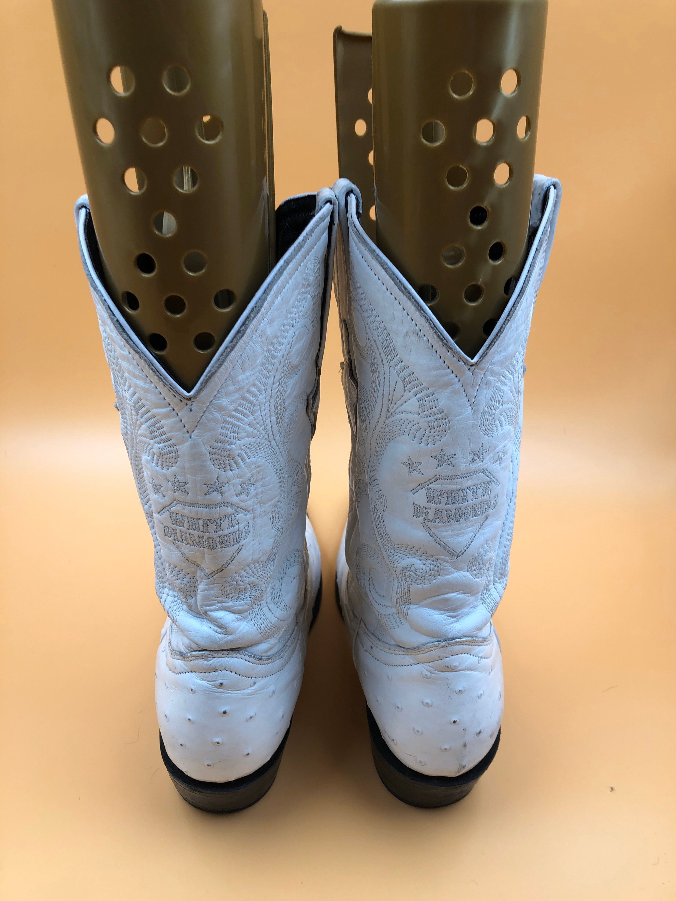 White Men's Boots From Real Leather Vintage Embroidered With Unique ...