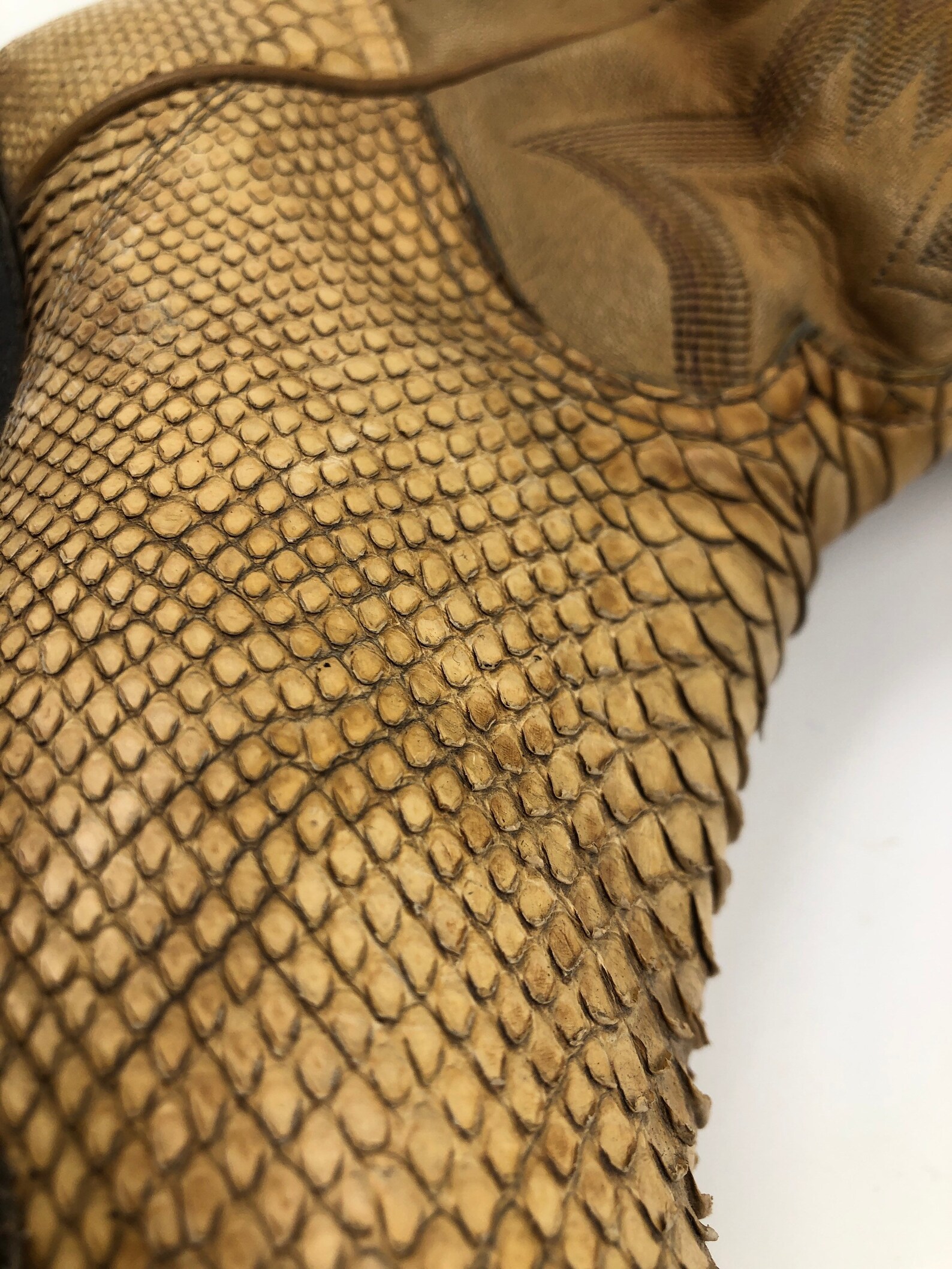 Beige Men's Boots From Real Snake Leather Vintage Embroidered With ...