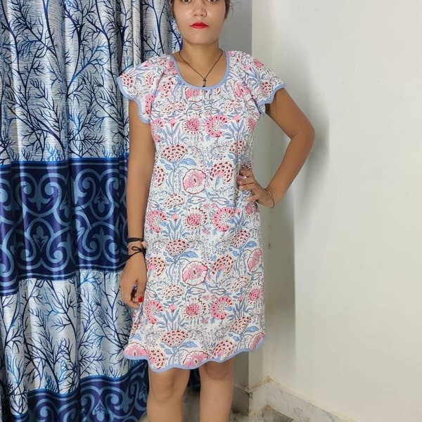 Block Print Tunic Short Dress - Etsy