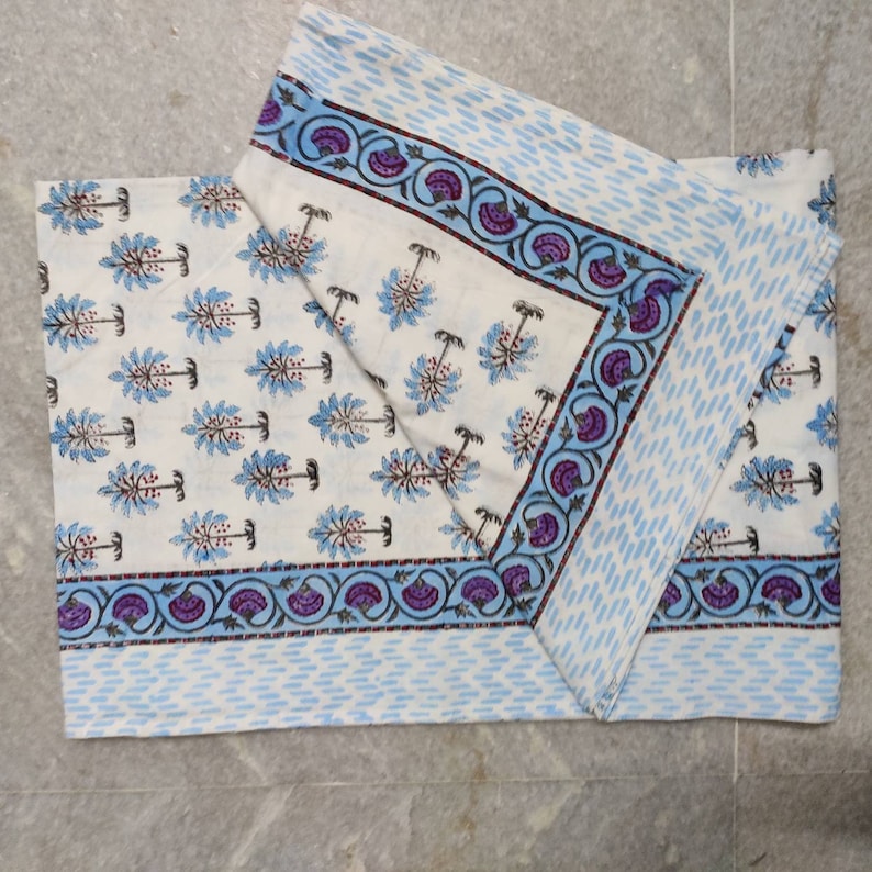Indian Hand Block Print Bed Sheet/double Cotton Bed Sheet/floral Bed ...