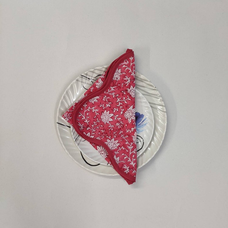 Wave Scallop Edge Napkin Designer Cotton Piping Napkins Set | Etsy