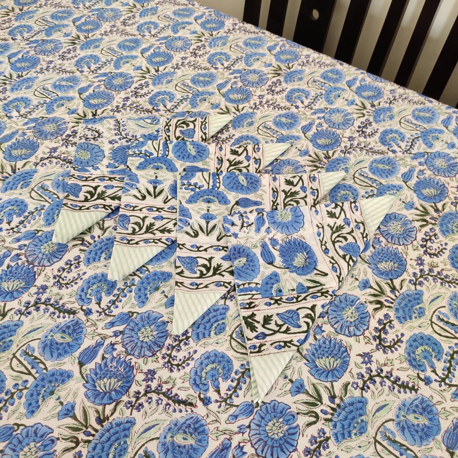 Indian Block Print Tablecloth Floral Cotton Table Cover | Etsy