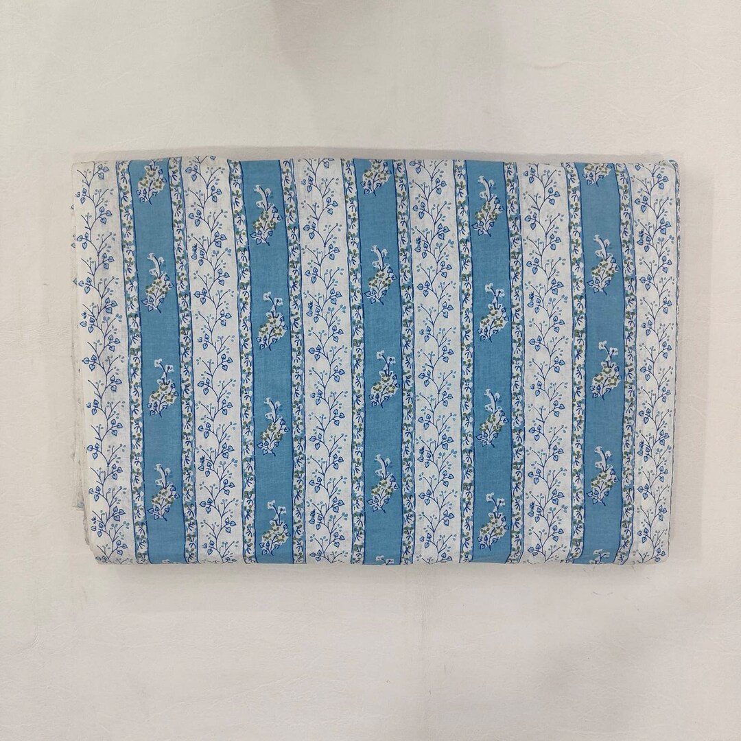 Hand Block Printed Border Fabric, 100% Cotton Quilting Fabric by the ...