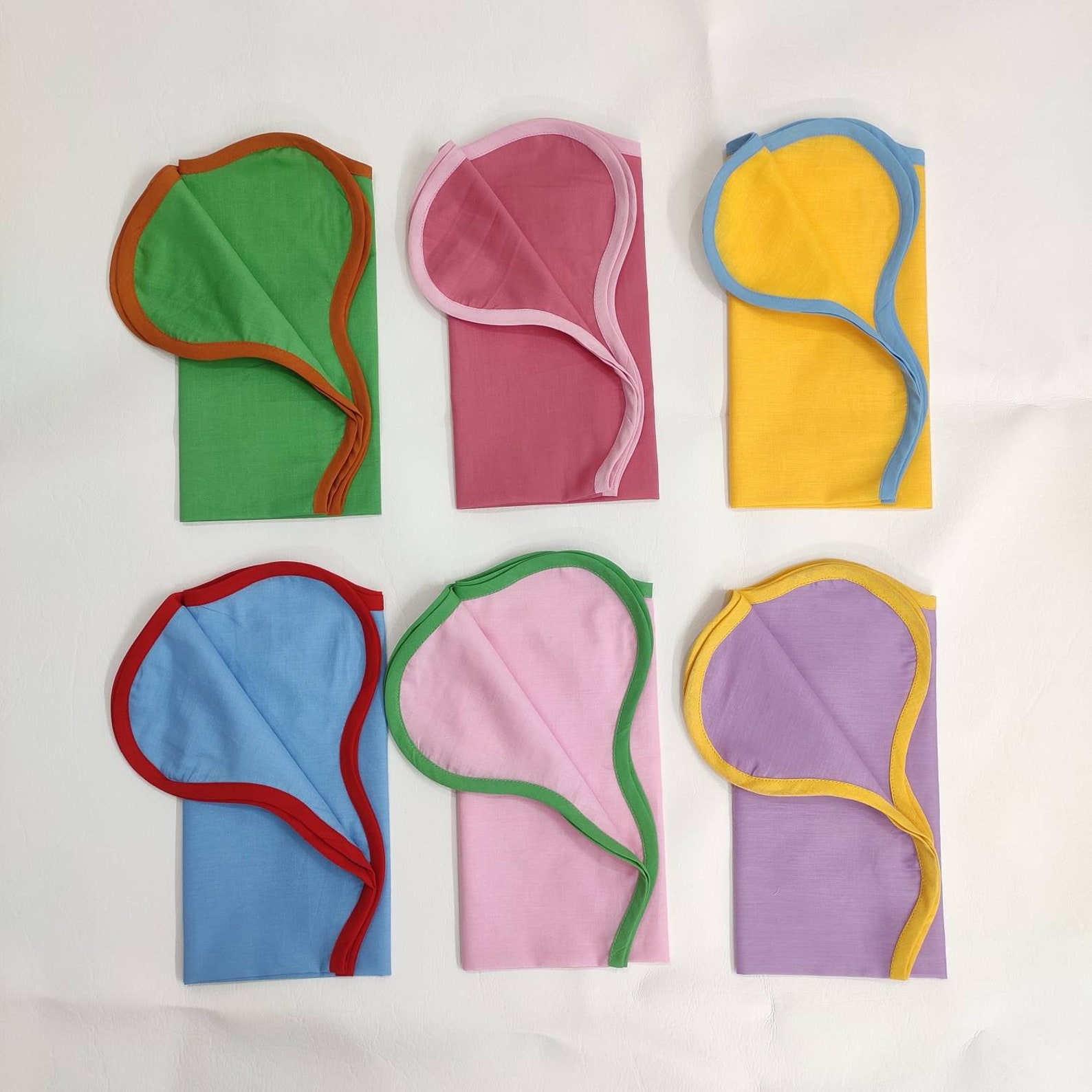 Fabricsg Cotton Napkins, Cloth Napkins, Fabric Napkins, Solid Piped ...