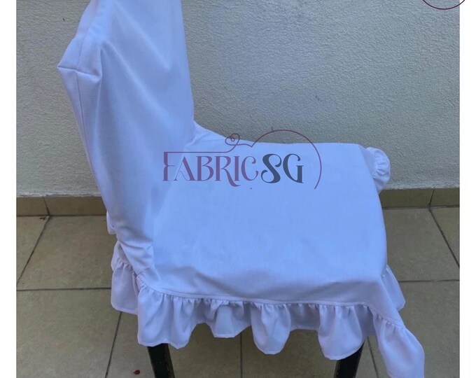 Desk Chair Covers/white Monogrammed Chair Back Cover / Personalized ...