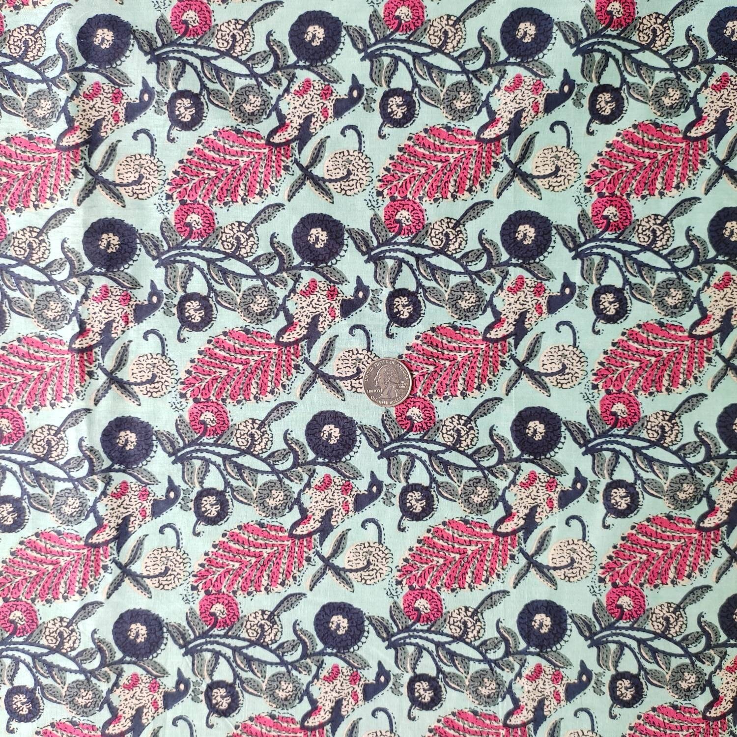 Hand Block Printed Fabric 100% Cotton Quilting Fabric by the | Etsy