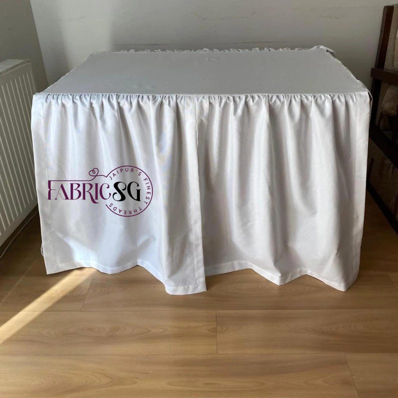 Dorm Desk Skirt Hutch, Fitted Custom Tablecloth, Split Corner Ruffled ...