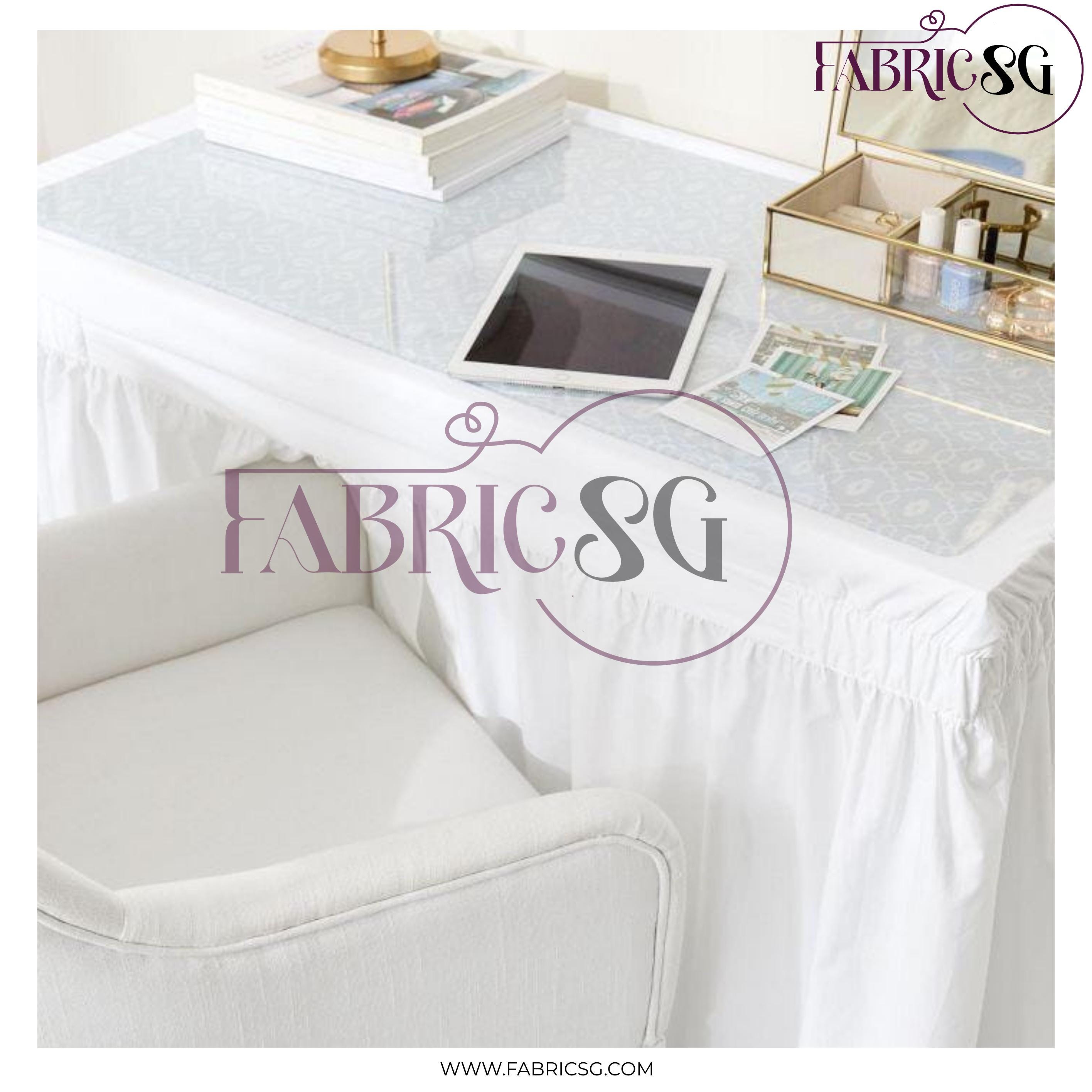 1 PIECE Decorator Desk Skirt - Ruffle Panel, Tailored 4 Sided ONLY 100% ...