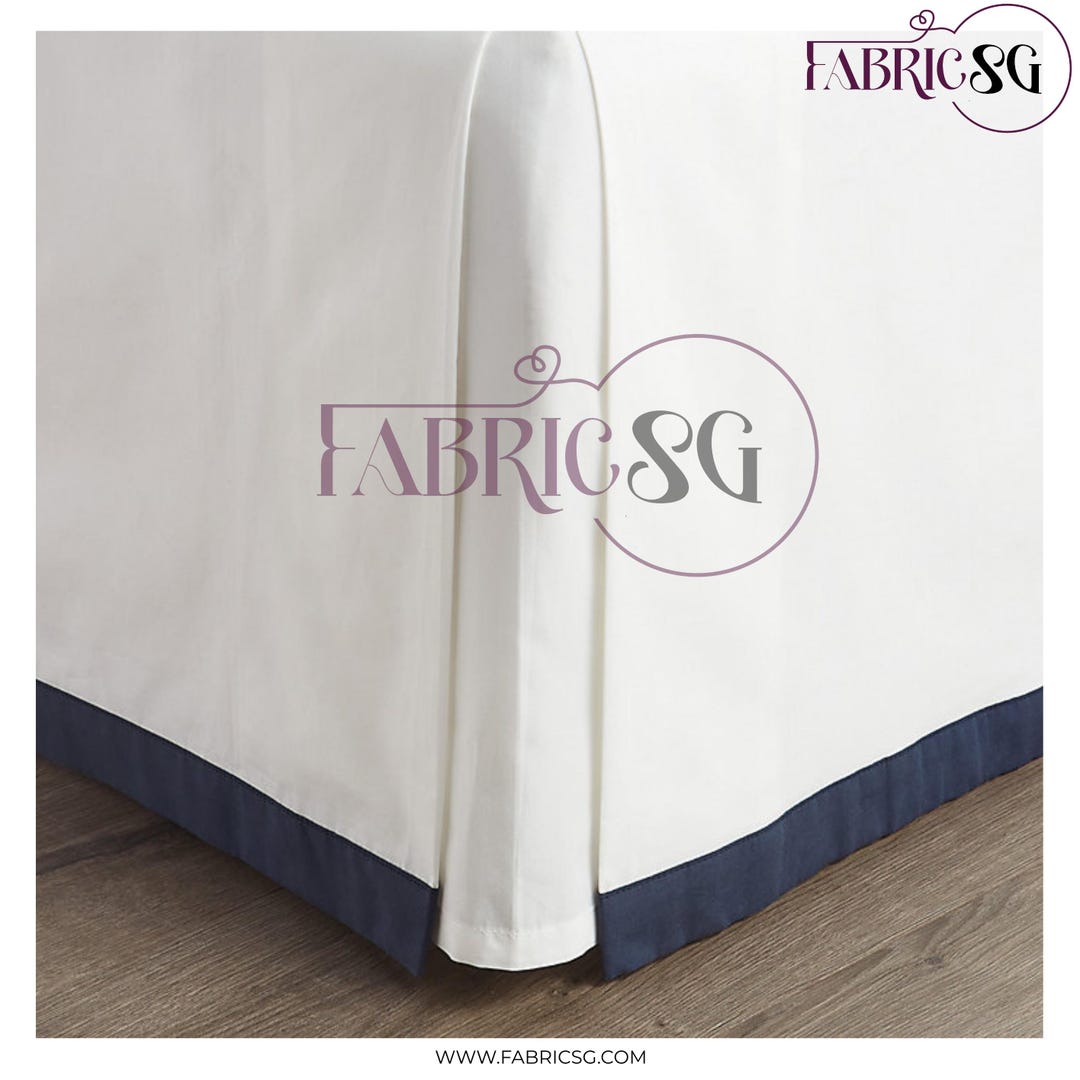 Suzanne Kasler Positano Bedskirt – Split Corner Pleats & Color Trim - Etsy