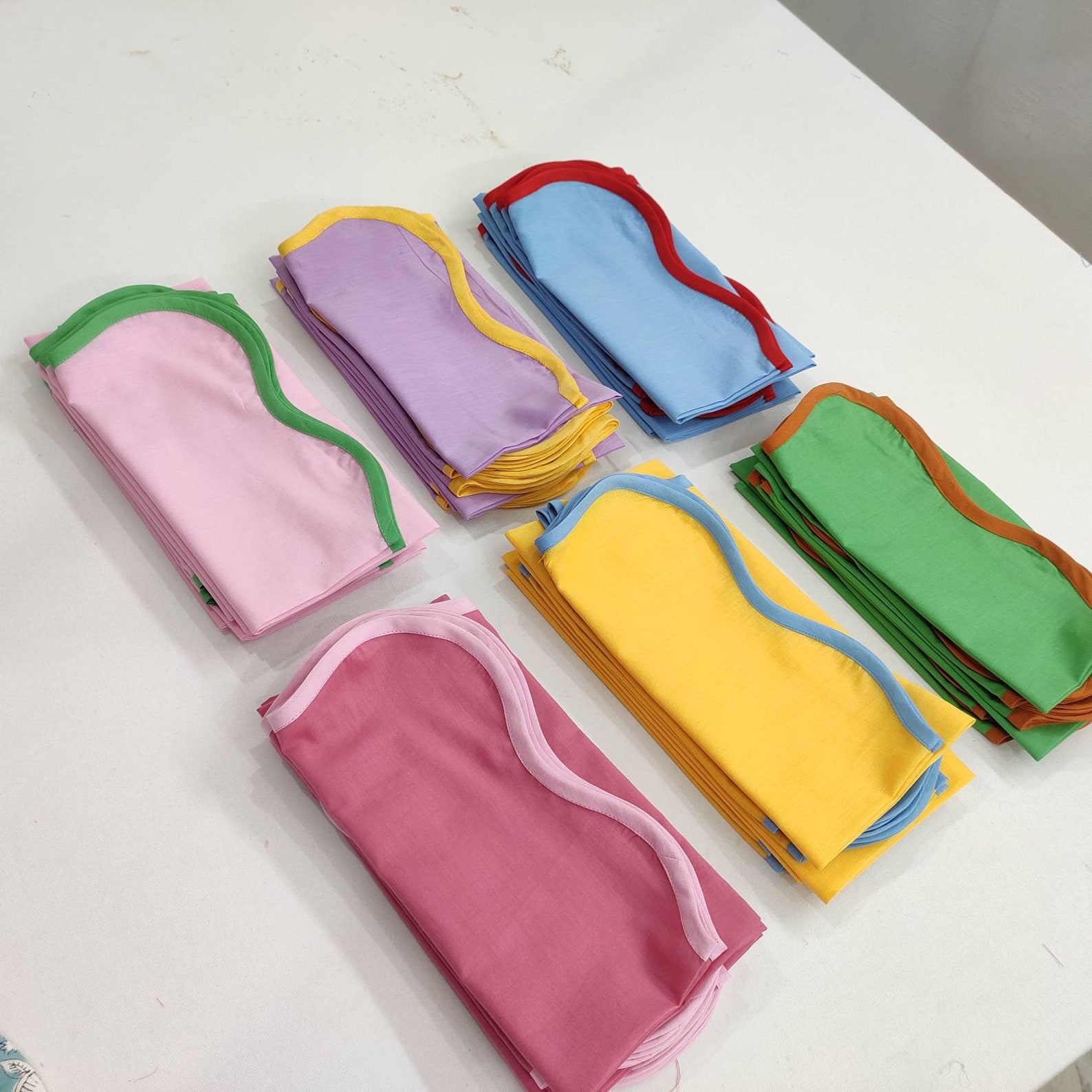 Fabricsg Cotton Napkins, Cloth Napkins, Fabric Napkins, Solid Piped ...