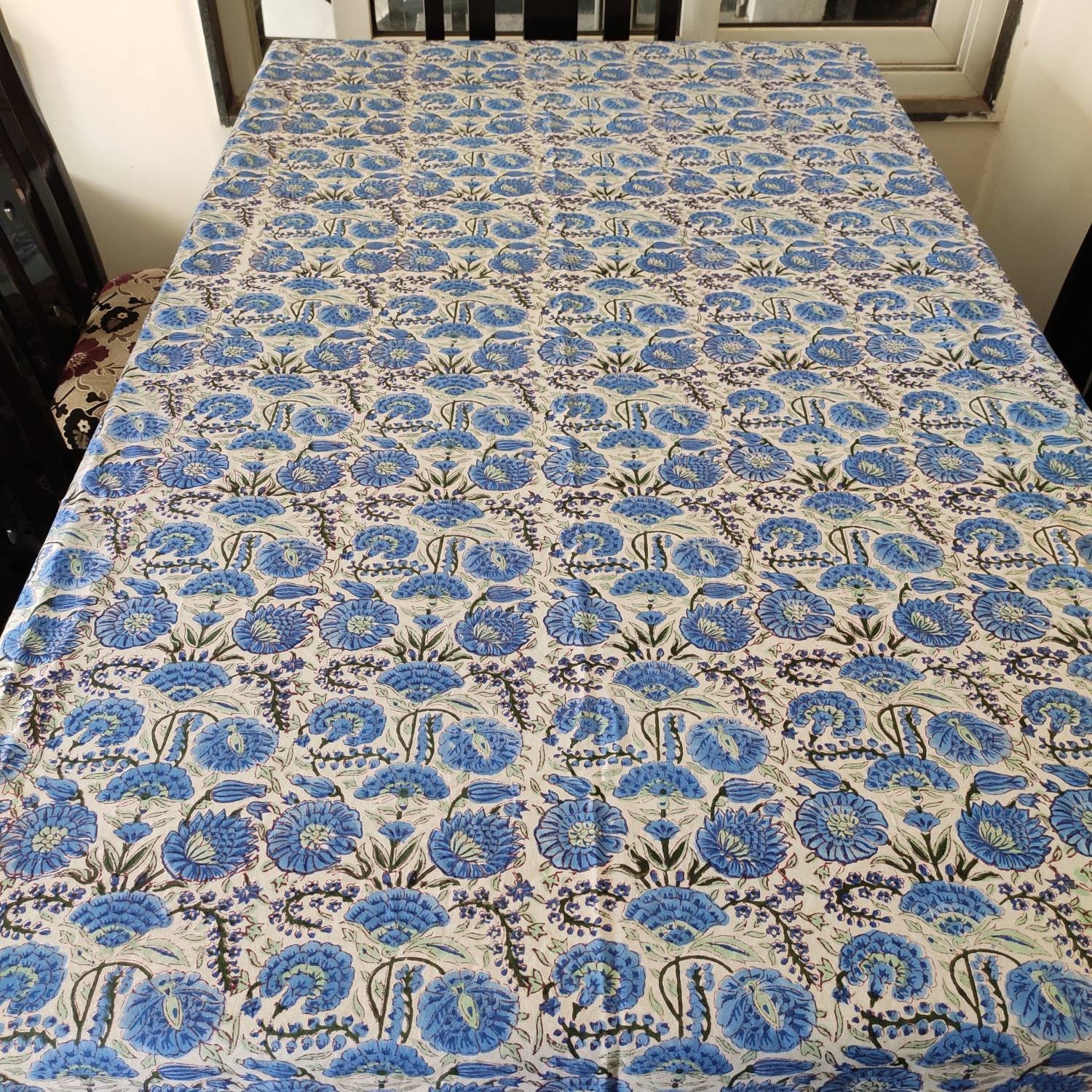 Indian Block Print Tablecloth Floral Cotton Table Cover | Etsy
