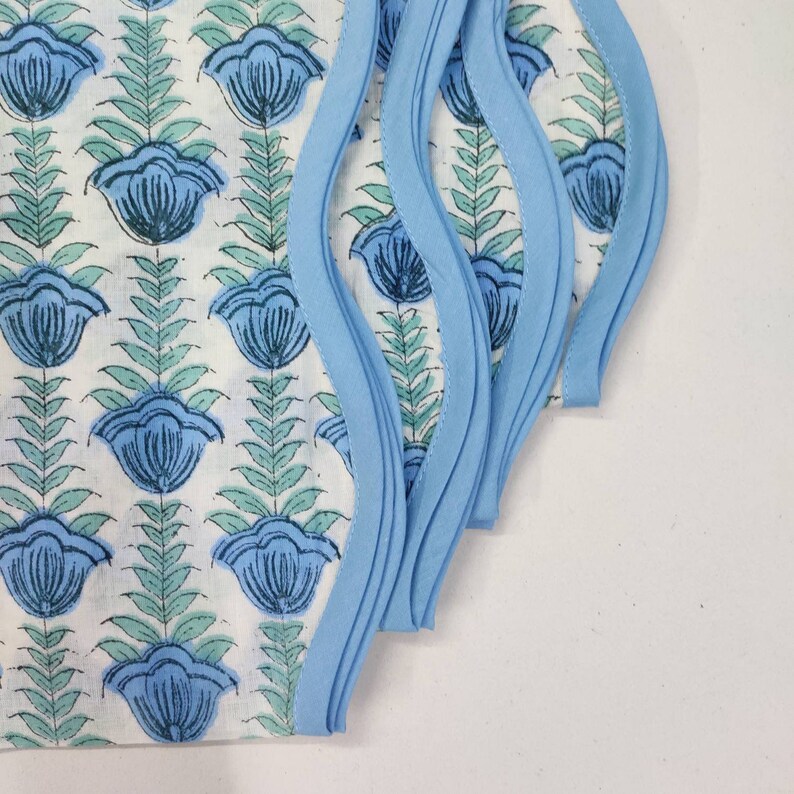 Wave Scallop Cloth Napkingift for Him Piping Napkinsindian - Etsy