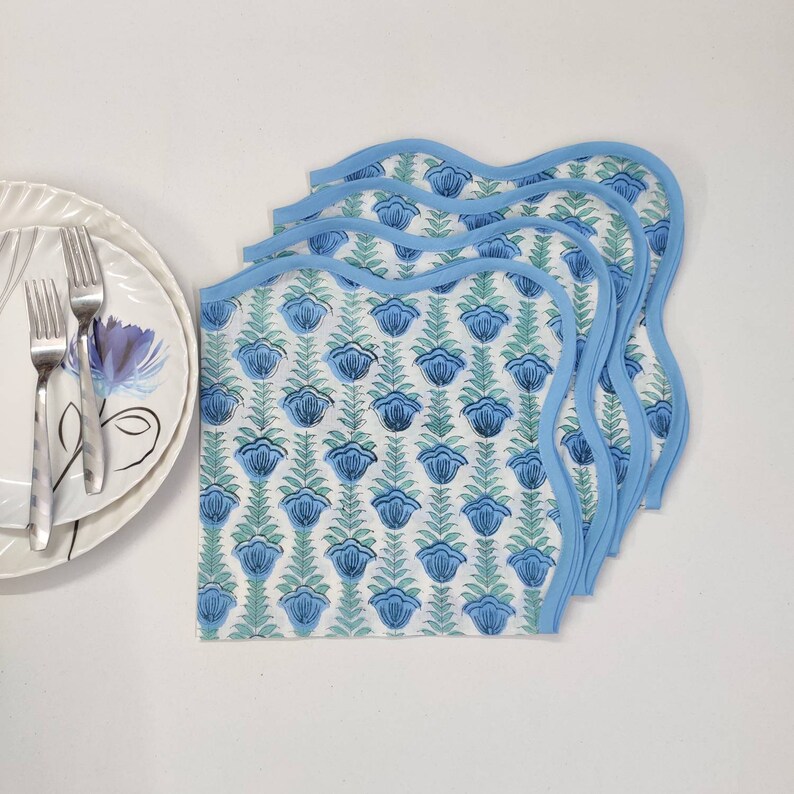 Wave Scallop Cloth Napkingift for Him Piping Napkinsindian - Etsy
