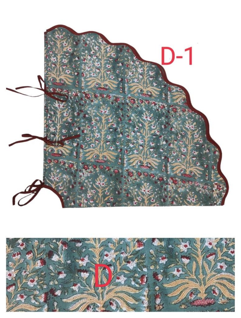 Christmas Scalloped Piping Green TREE Skirt Printed Tree - Etsy