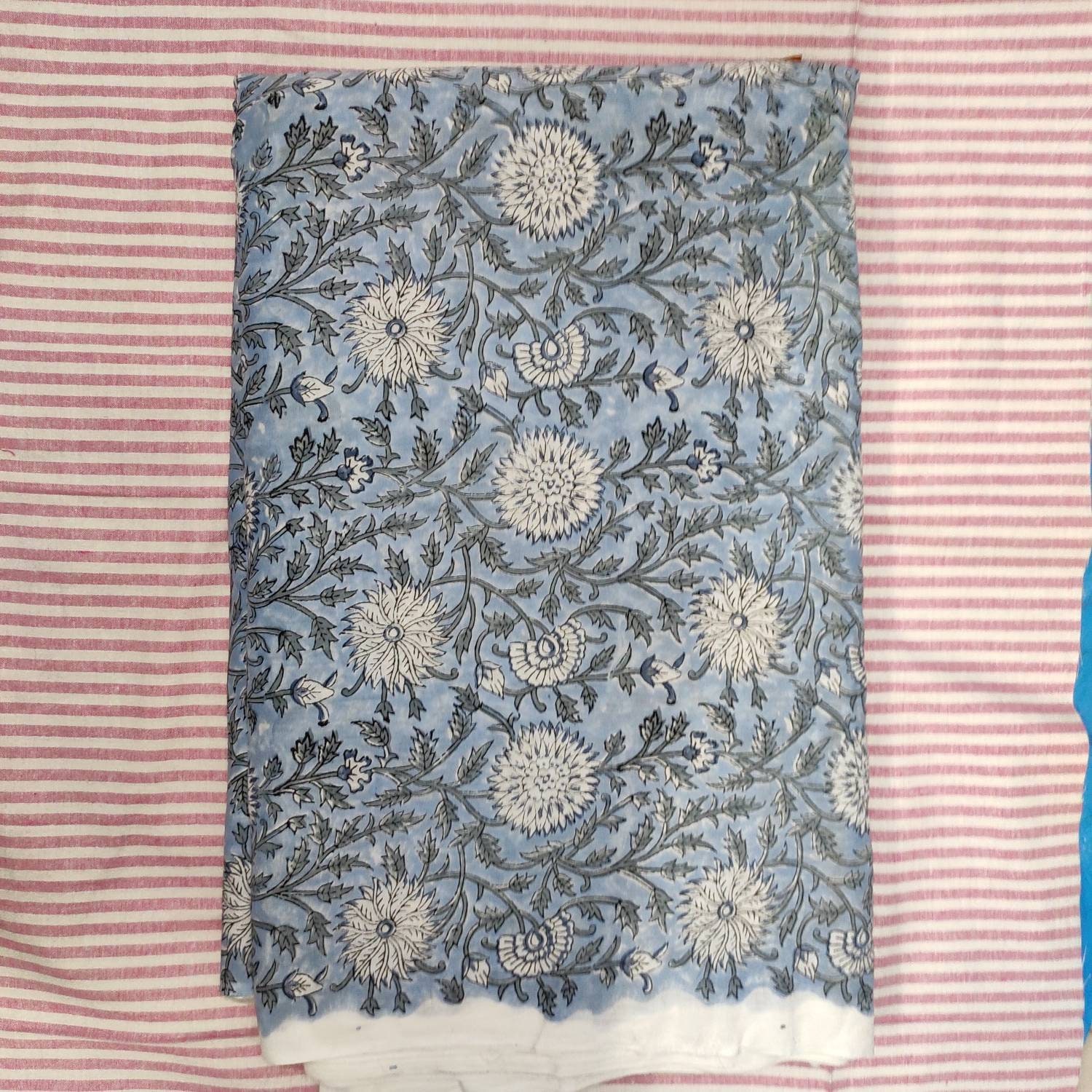 Floral Blue 100% Cotton Quilting Fabric by the Yard Quilt - Etsy