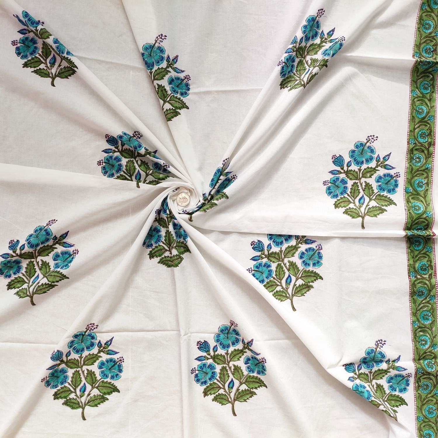 Hand Block Printed Fabric 100% Cotton Quilting Fabric by the | Etsy