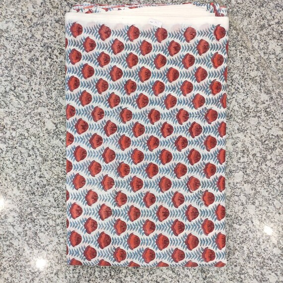 5 Yard 100% Pure Cotton Fabric indian Handmade Block Printed | Etsy