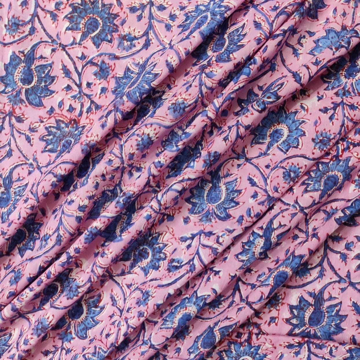 Hand Block Print Fabric 100% Cotton Quilting Fabric by the | Etsy