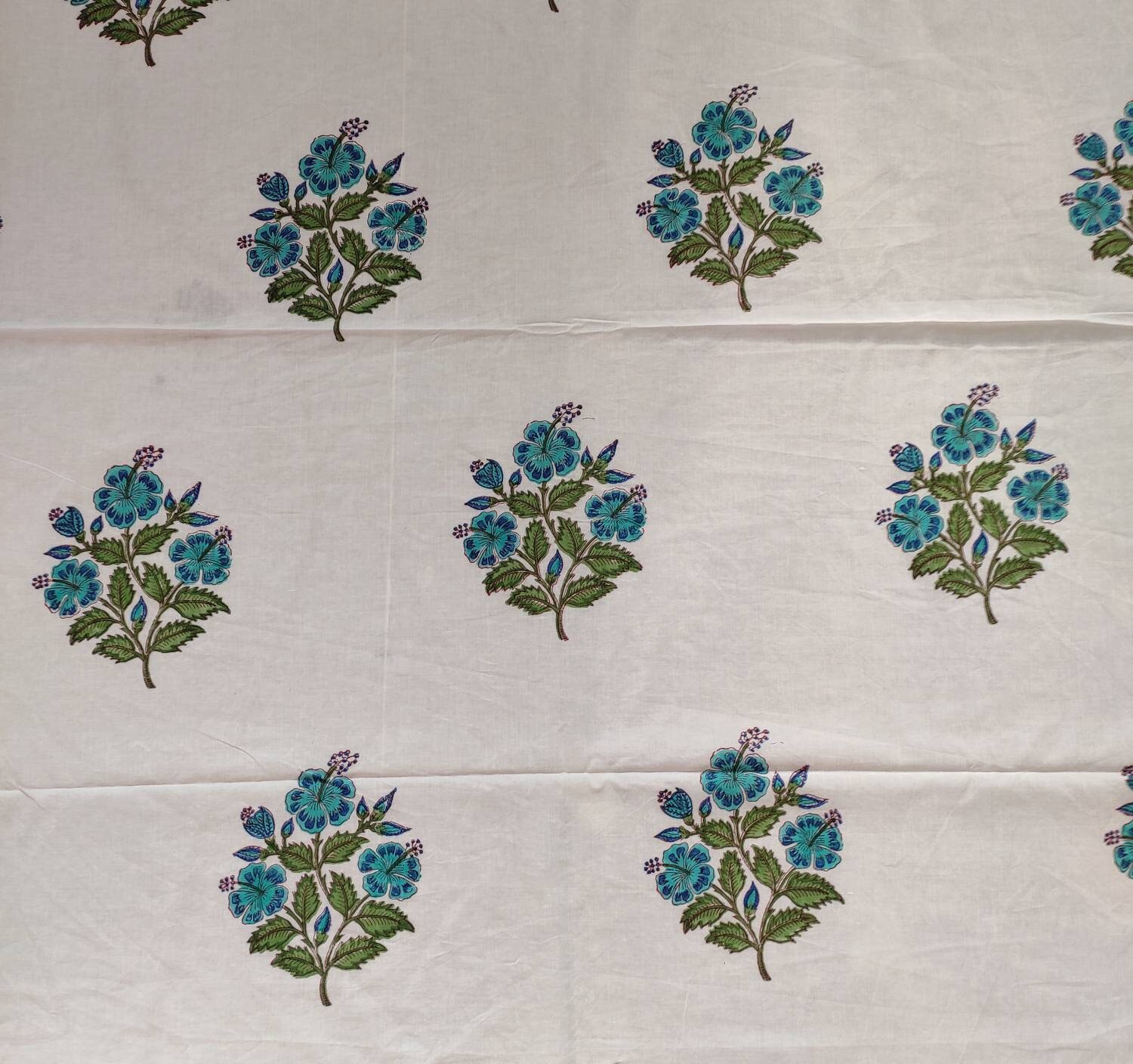 Hand Block Printed Fabric 100% Cotton Quilting Fabric by the | Etsy