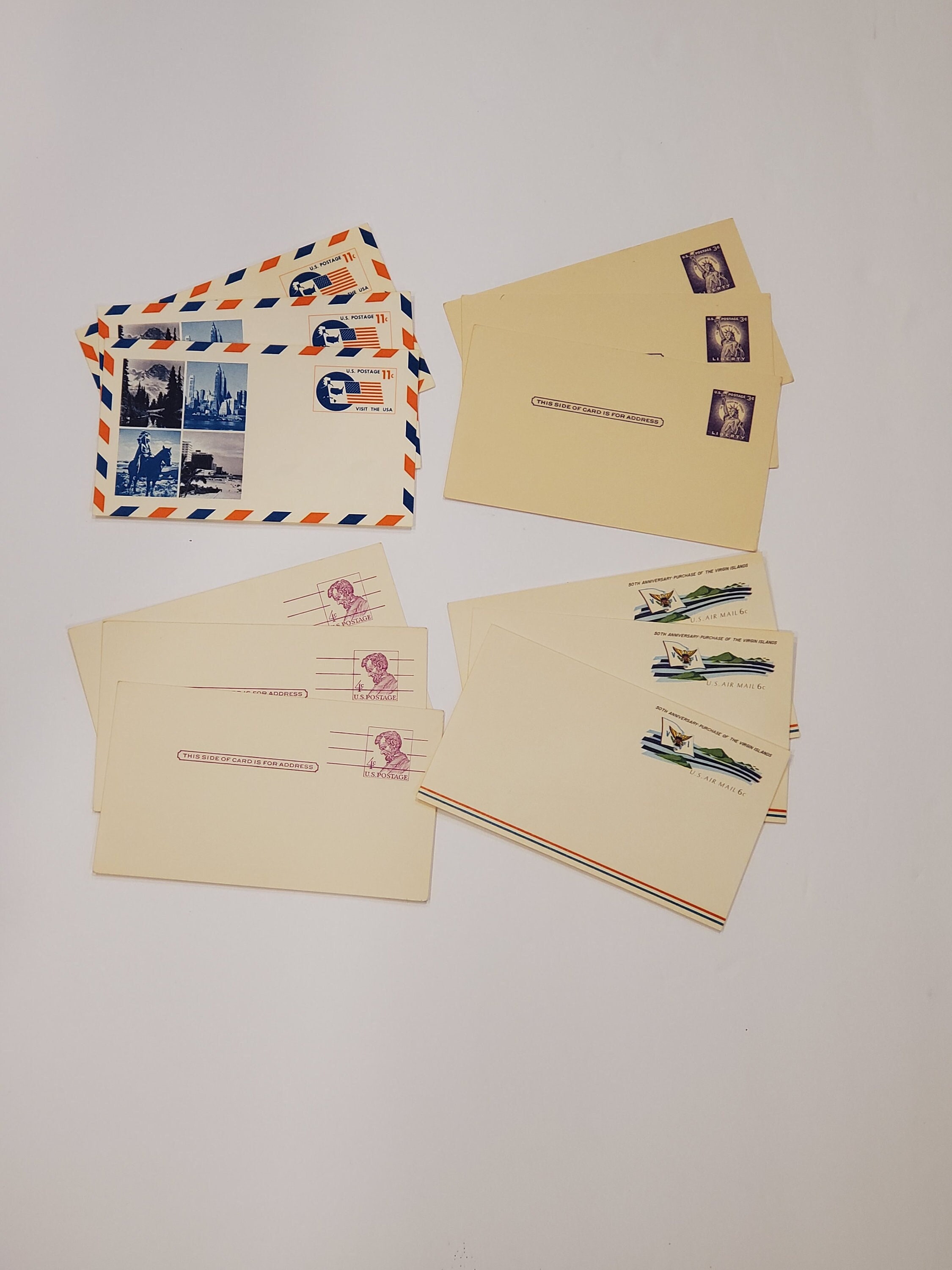 12 Vintage Prepaid Postcards. 4 Cent Lincoln, 3 Cent Liberty, 6 Cent ...