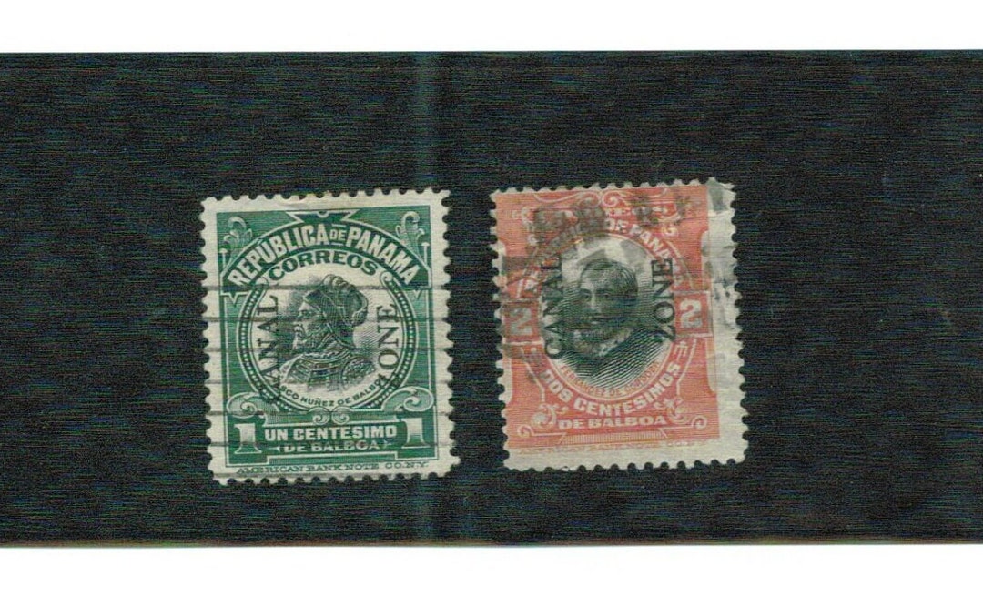 Panama Stamps, Republic of Panama Stamps With Canal Zone Overprint. Un ...