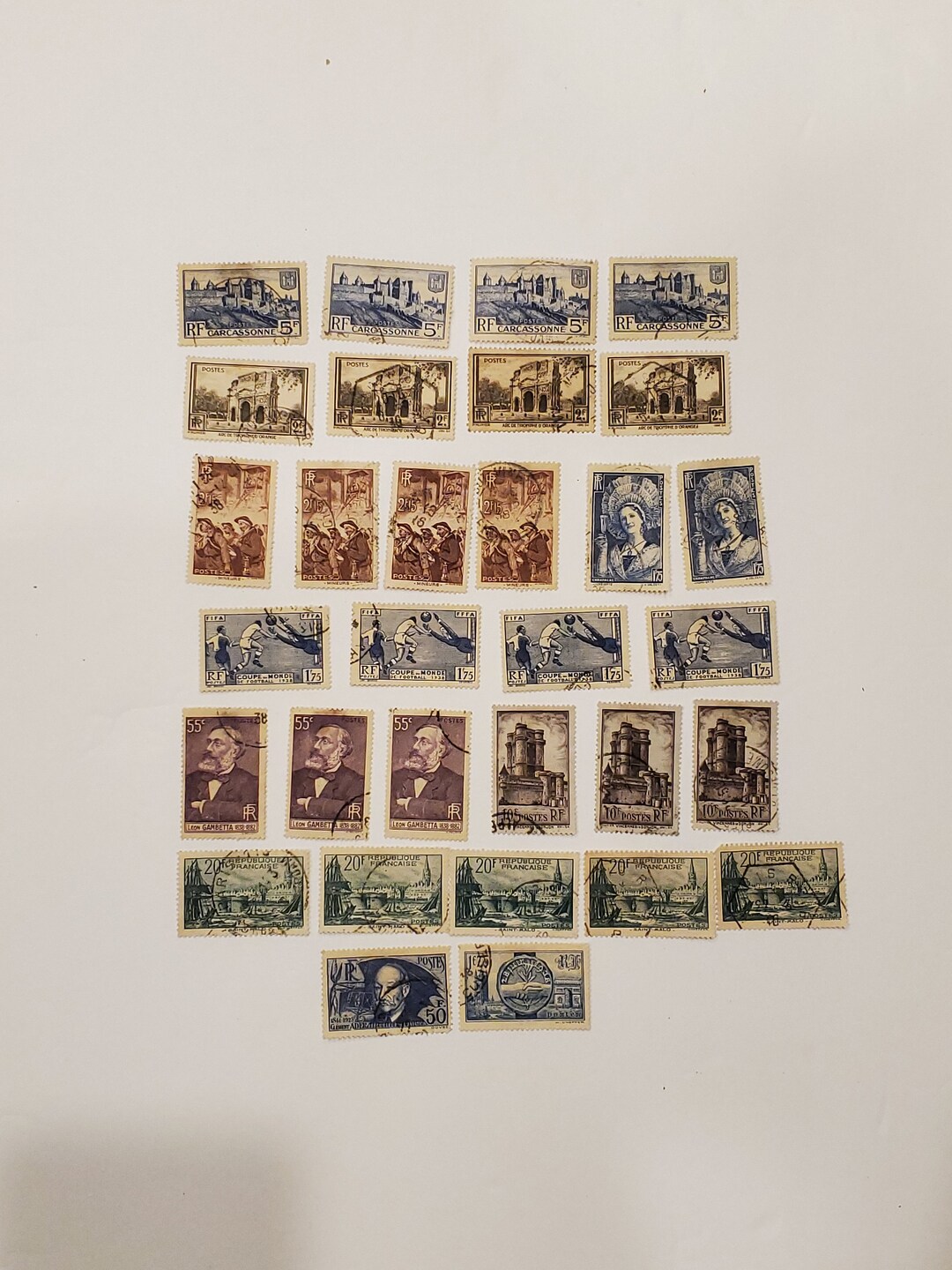 French Stamp Collection. 31 Stamps 1938 Used, Cancelled. Selection ...